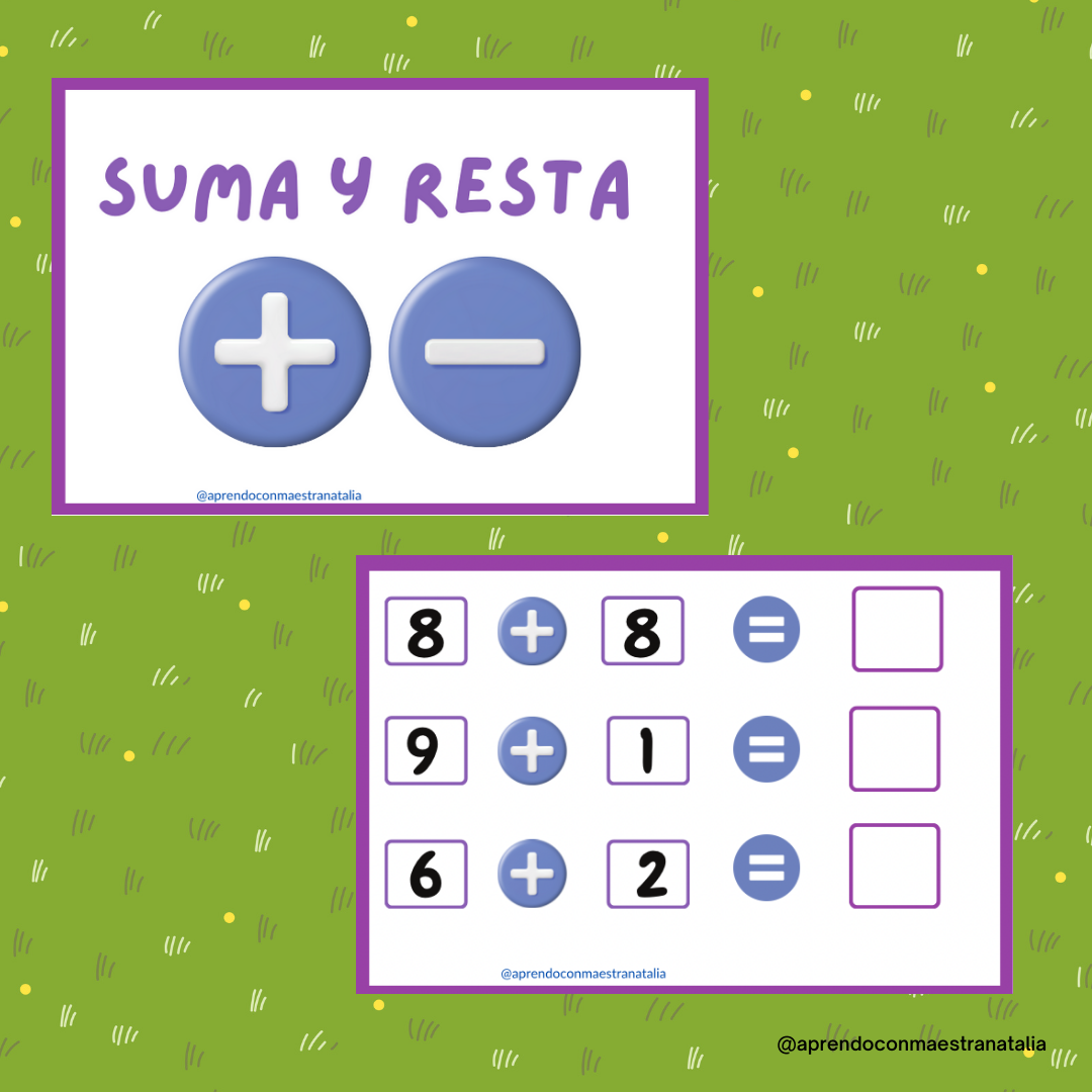 Llavero de suma y resta – Aprendoconmaestranatalia